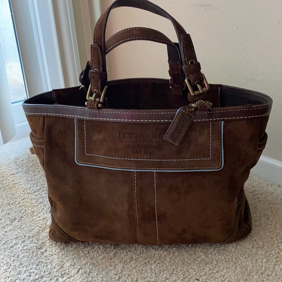 Coach | Bags | Coach Suede Tote Bag | Poshmark